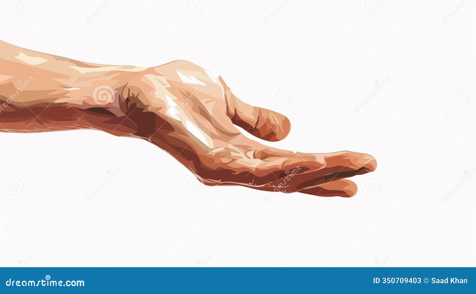 Diverse Group of People Reaching Out Hands for Connection - Vector ...