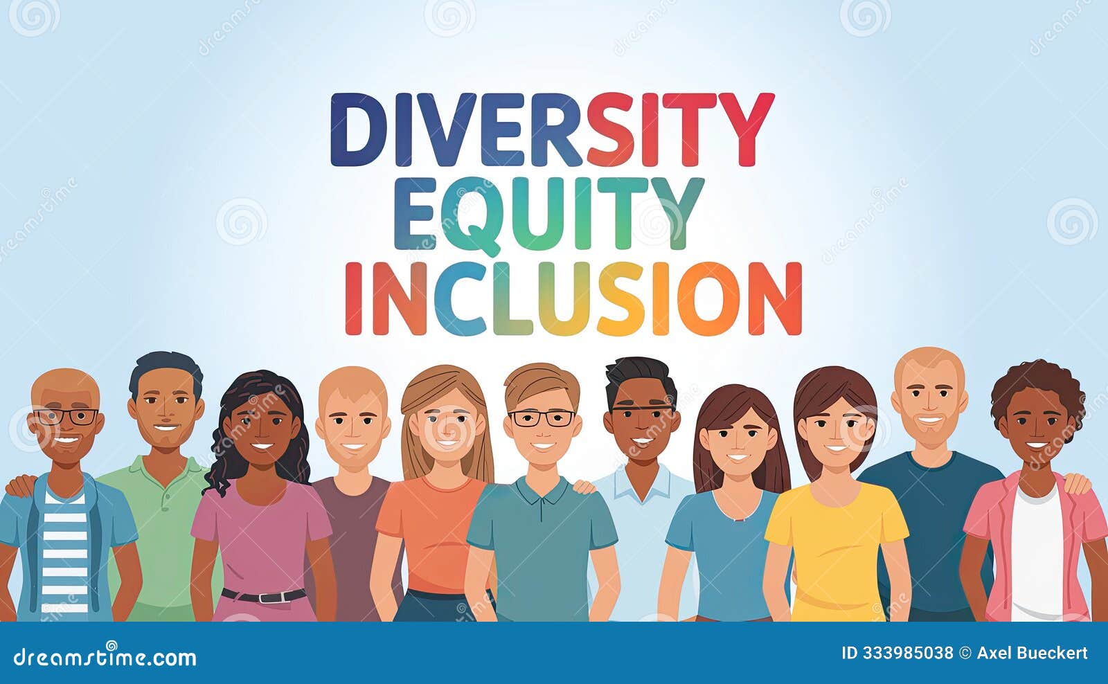 Diverse Group of Cartoon People Smiling and Standing for Diversity ...