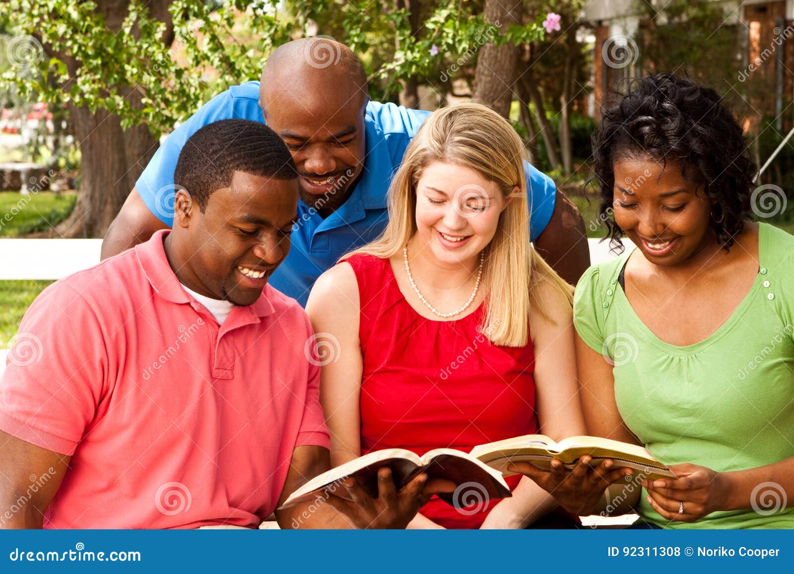 Diverse Group of People Talking and Reading. Stock Photo - Image of ...
