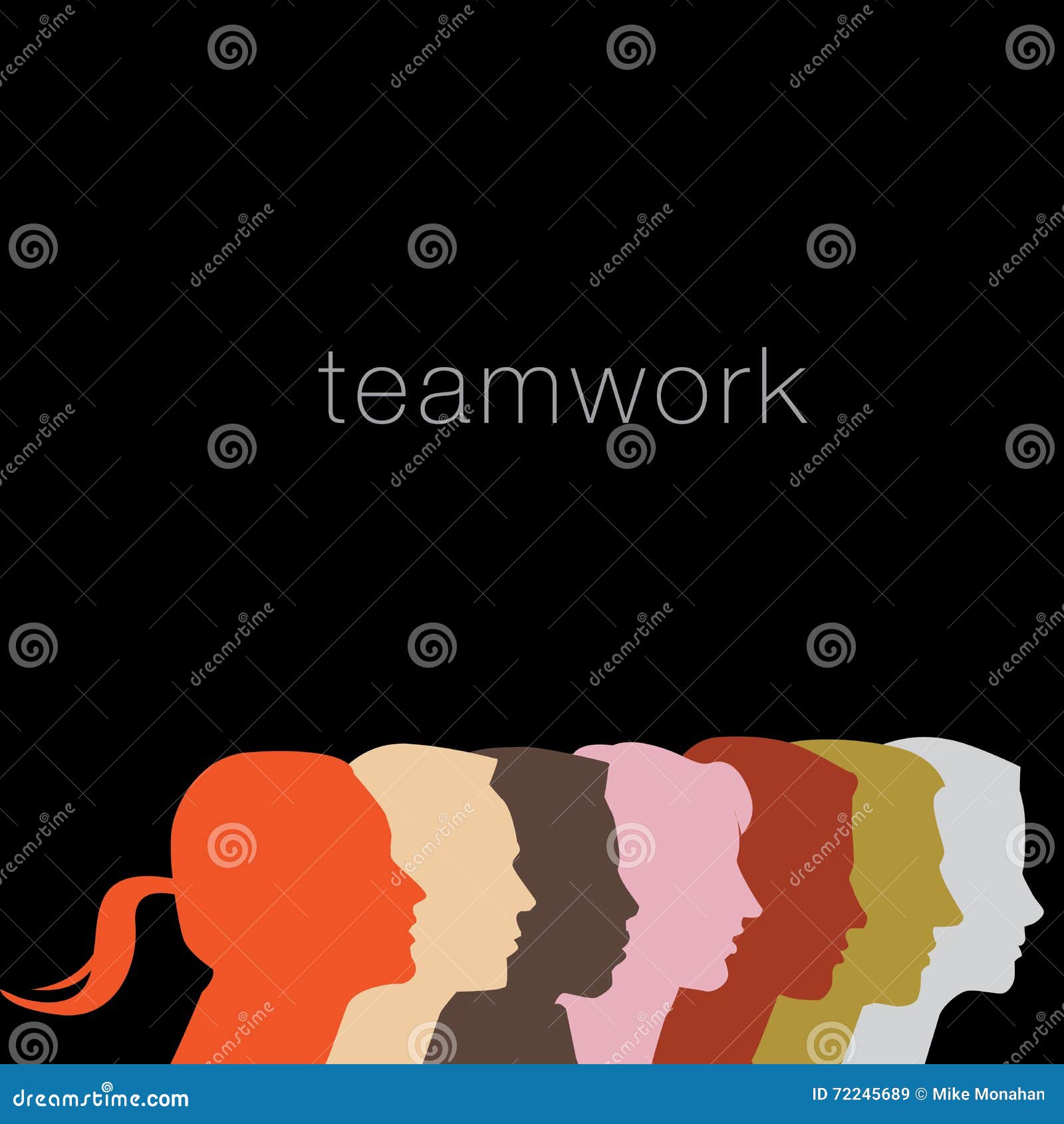 A Diverse Group of People in this Teamwork Graphic Stock Vector ...