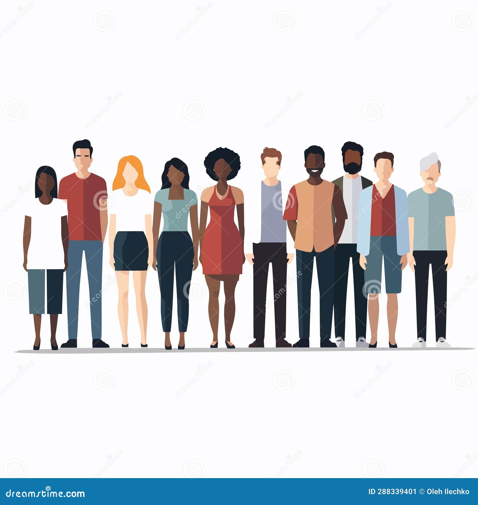 Diverse Group of People Vector Flat Isolated Illustration Stock Vector ...