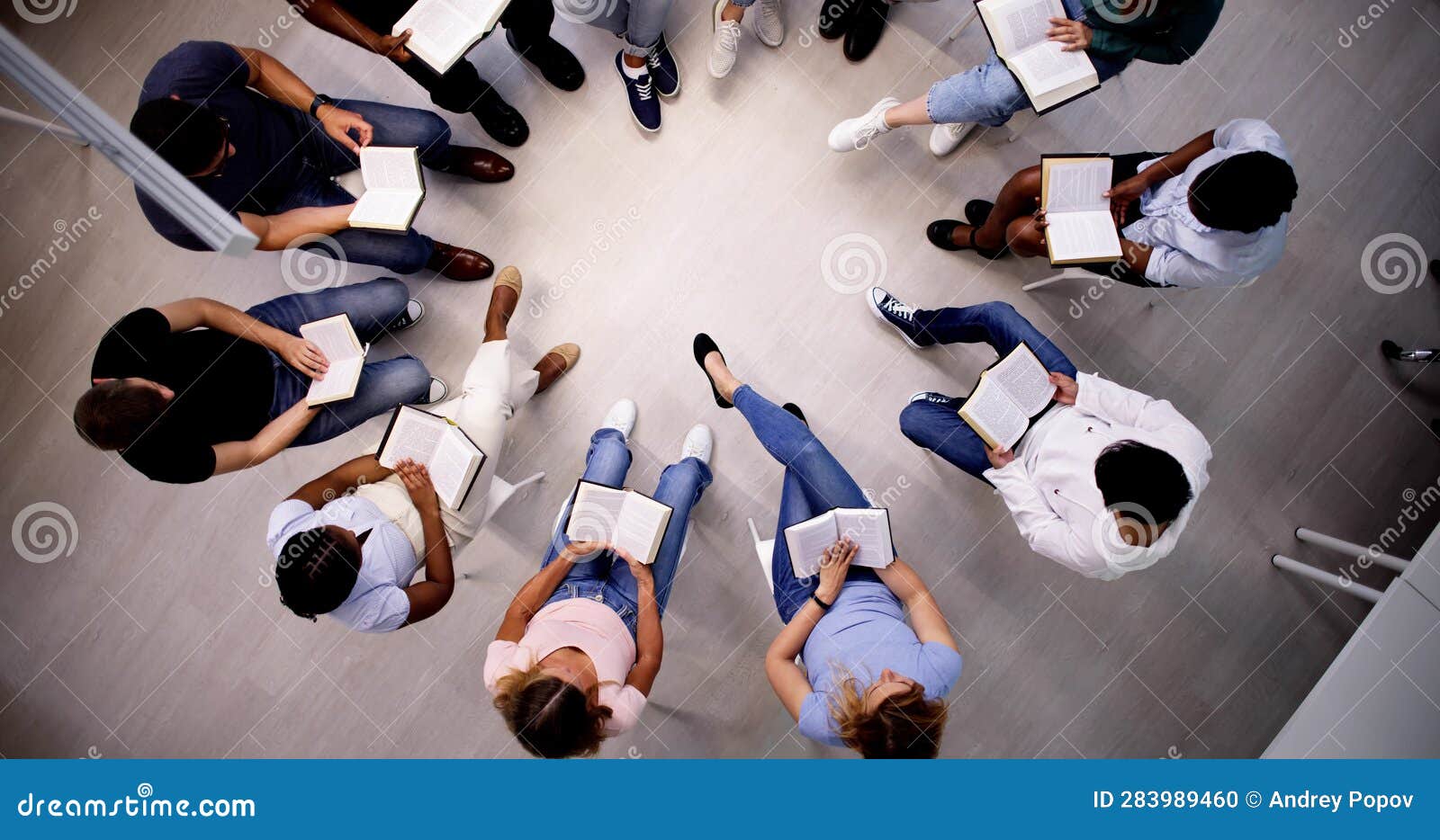 Diverse Group Reading and Studying Bible Stock Photo - Image of circle ...