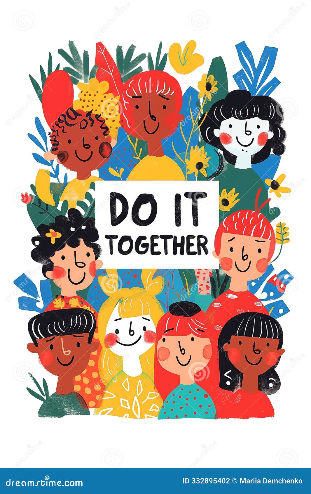 Together We Can. Text On White Circle Paper With Colorful Paper Clips ...