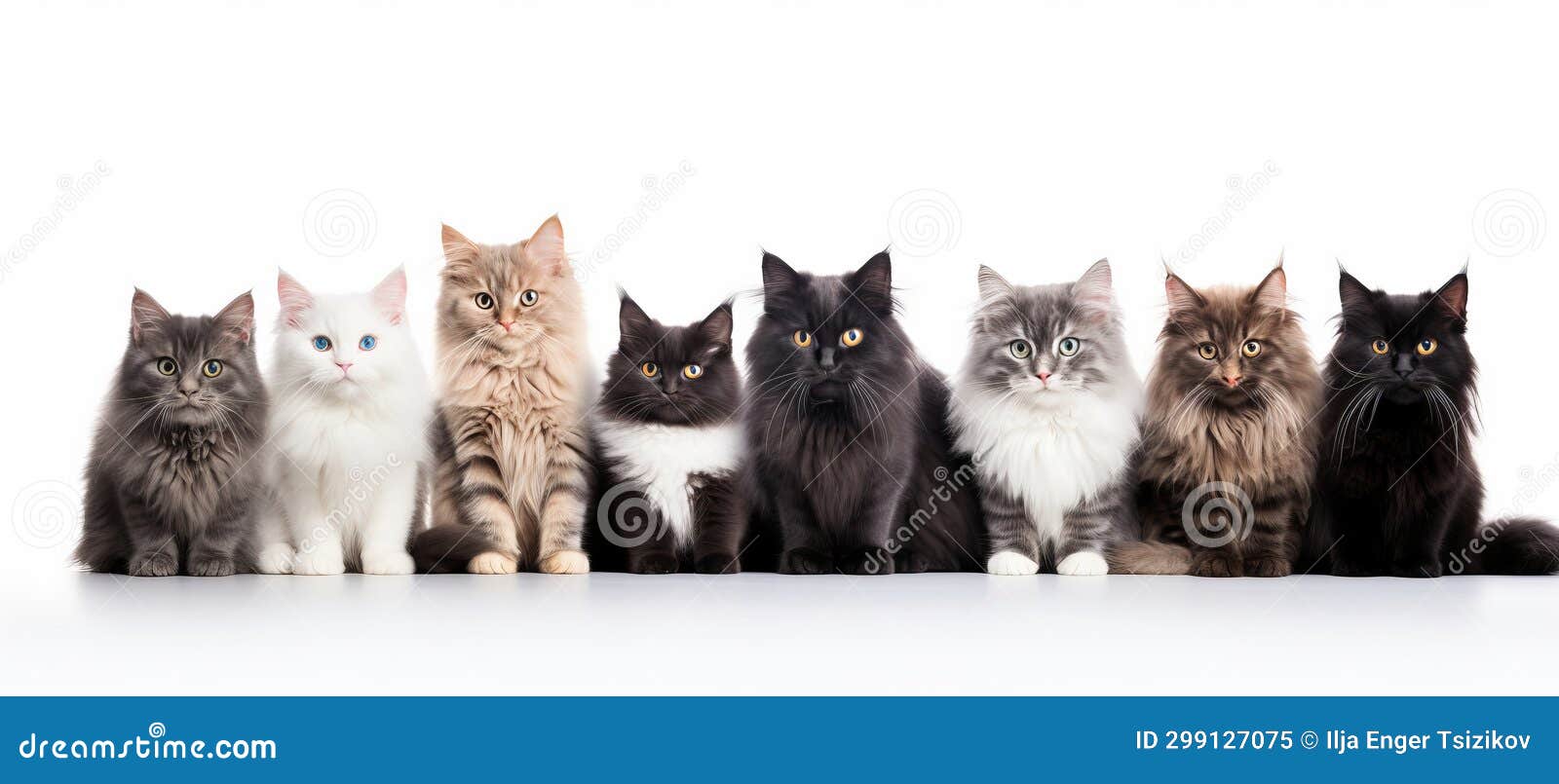 Diverse Group of Various Cat Breeds, Including Both Big and Small Cats ...