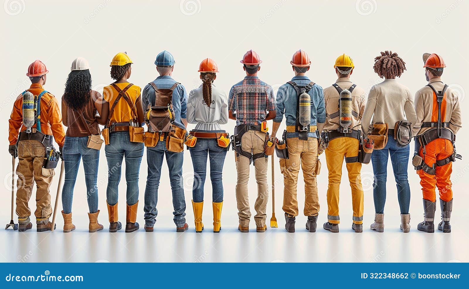 Diverse Group of Workers Celebrating Labor Day. AI Generated. Stock ...