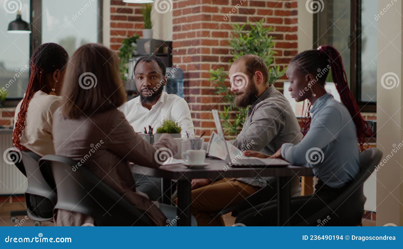Diverse Group of Workmates Talking about Project Planning Stock Footage ...
