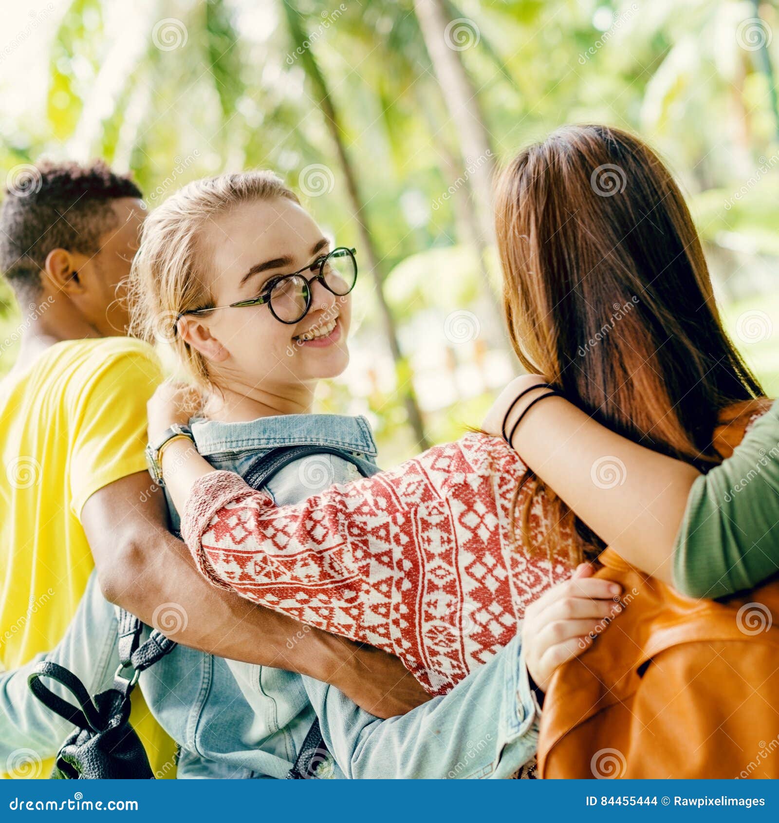 Diverse Group Young People Bonding Outdoors Concept Stock Photo - Image ...