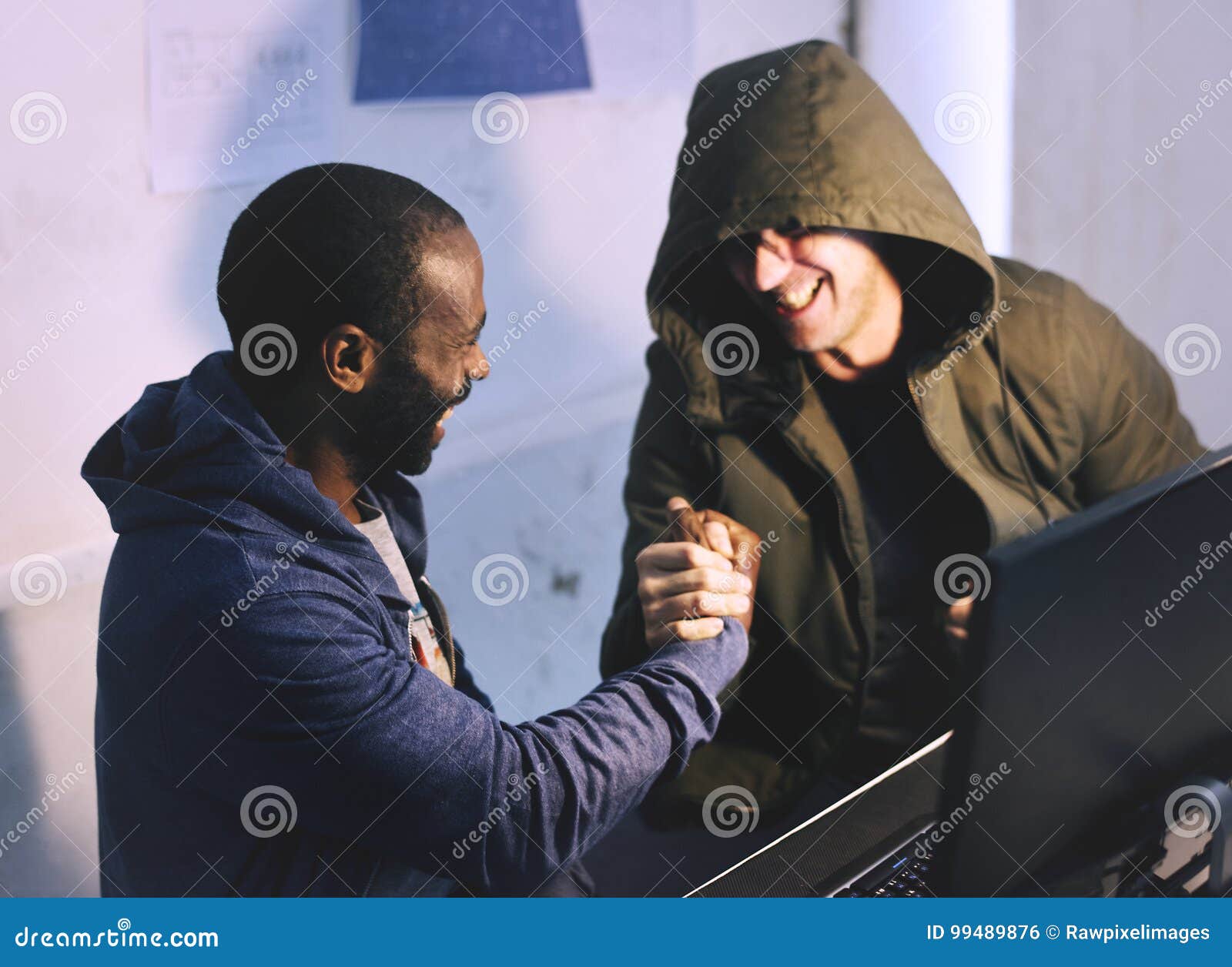 Diverse Hackers are Holding Hands Together Stock Photo - Image of team ...
