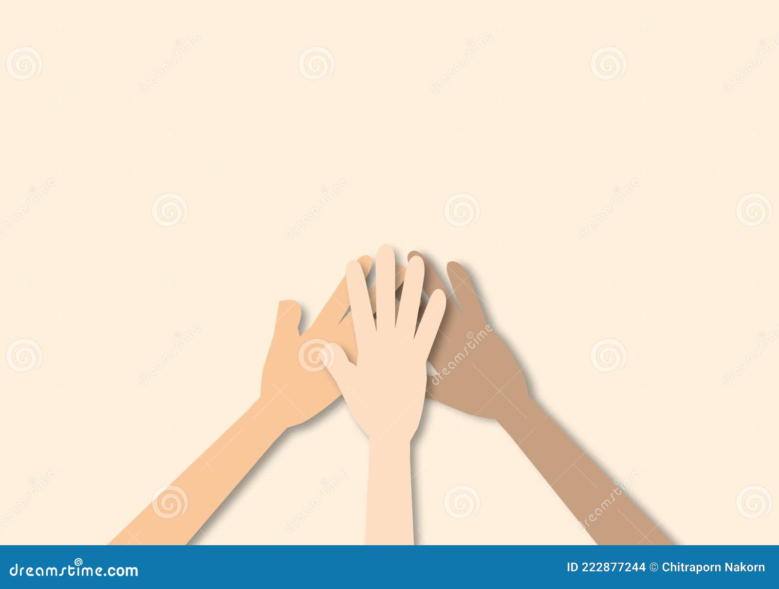 Diverse Hands of Different Colour Stacking Hands Together in Team ...
