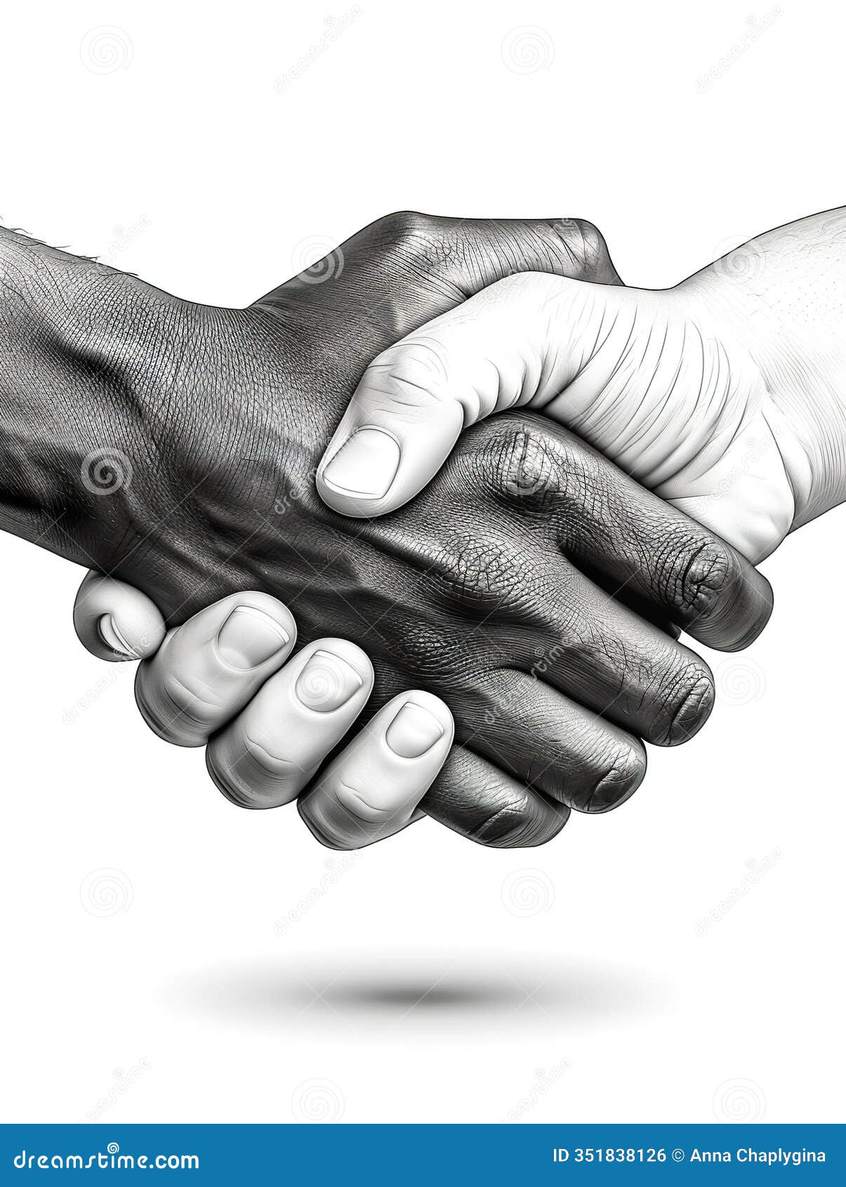 Diverse Hands in Handshake Symbolizing Unity and Cooperation Stock ...