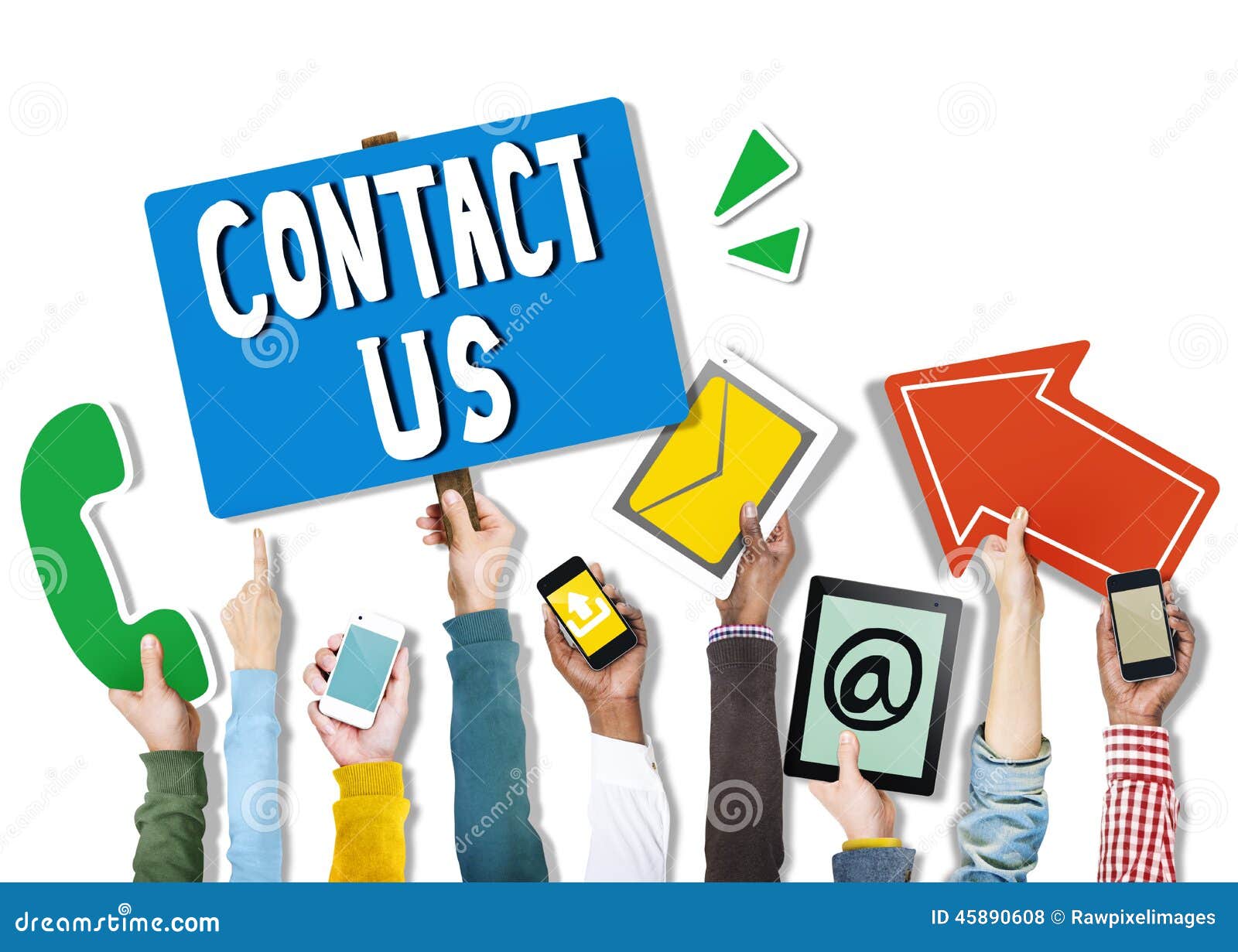 Diverse Hands Holding Communication Symbols Stock Photo - Image of ...