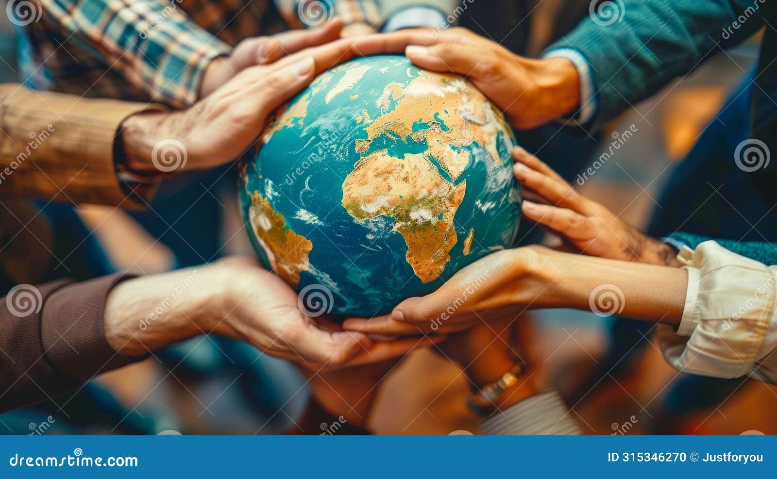 Diverse Hands Holding a Globe for Unity and Peace. Generative Ai Stock ...