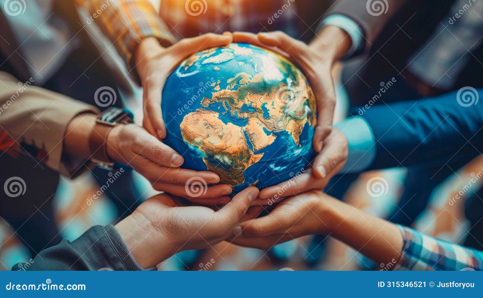 Diverse Hands Holding a Globe for Unity and Peace. Generative Ai Stock ...