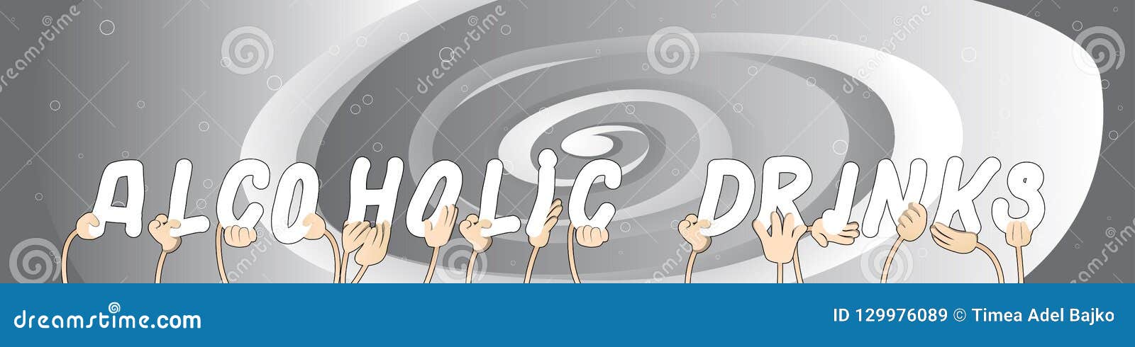 Hands Holding the Word Alcoholic Drinks. Stock Vector - Illustration of ...