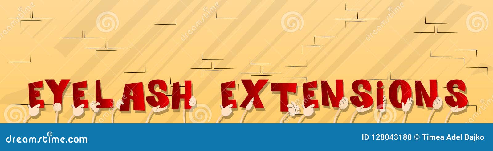 Hands Holding the Word Eyelash Extensions. Stock Illustration ...