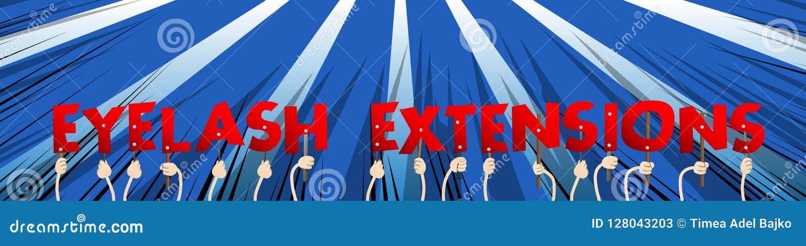 Hands Holding the Word Eyelash Extensions. Stock Illustration ...