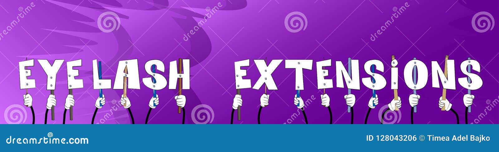 Hands Holding the Word Eyelash Extensions. Stock Illustration ...