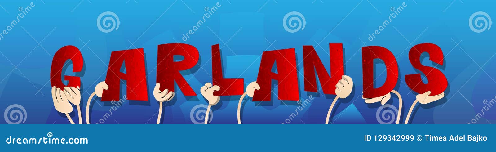 Hands Holding Letters of the Alphabet Created the Word Garlands. Stock ...