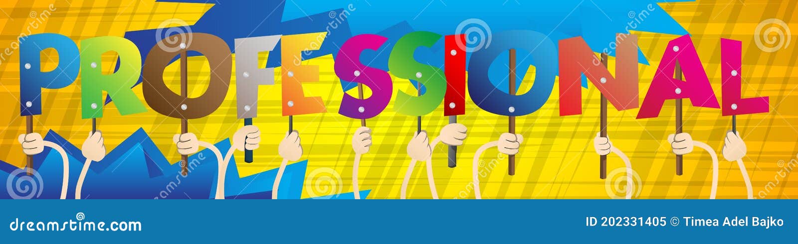 Hands Holding the Word Professional. Stock Vector - Illustration of ...