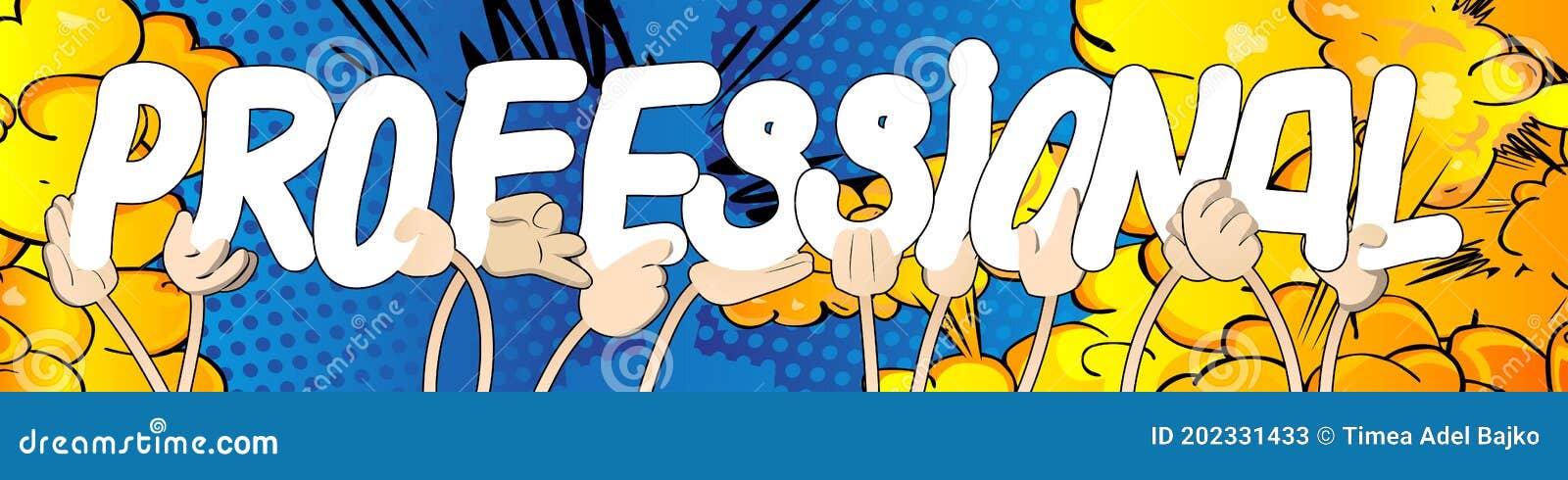 Hands Holding the Word Professional. Stock Vector - Illustration of ...