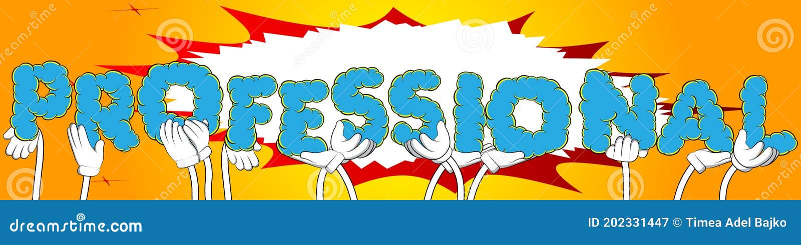 Hands Holding the Word Professional. Stock Vector - Illustration of ...