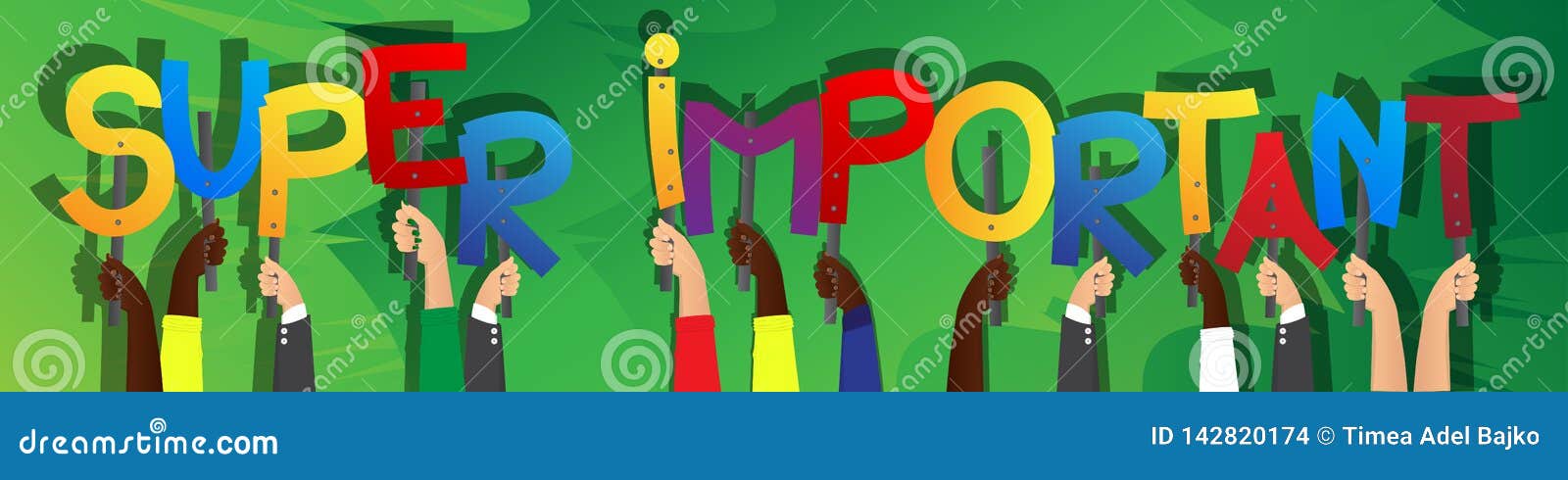 Hands Holding the Word Super Important. Stock Vector - Illustration of ...