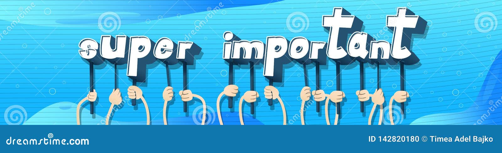 Hands Holding the Word Super Important. Stock Vector - Illustration of ...