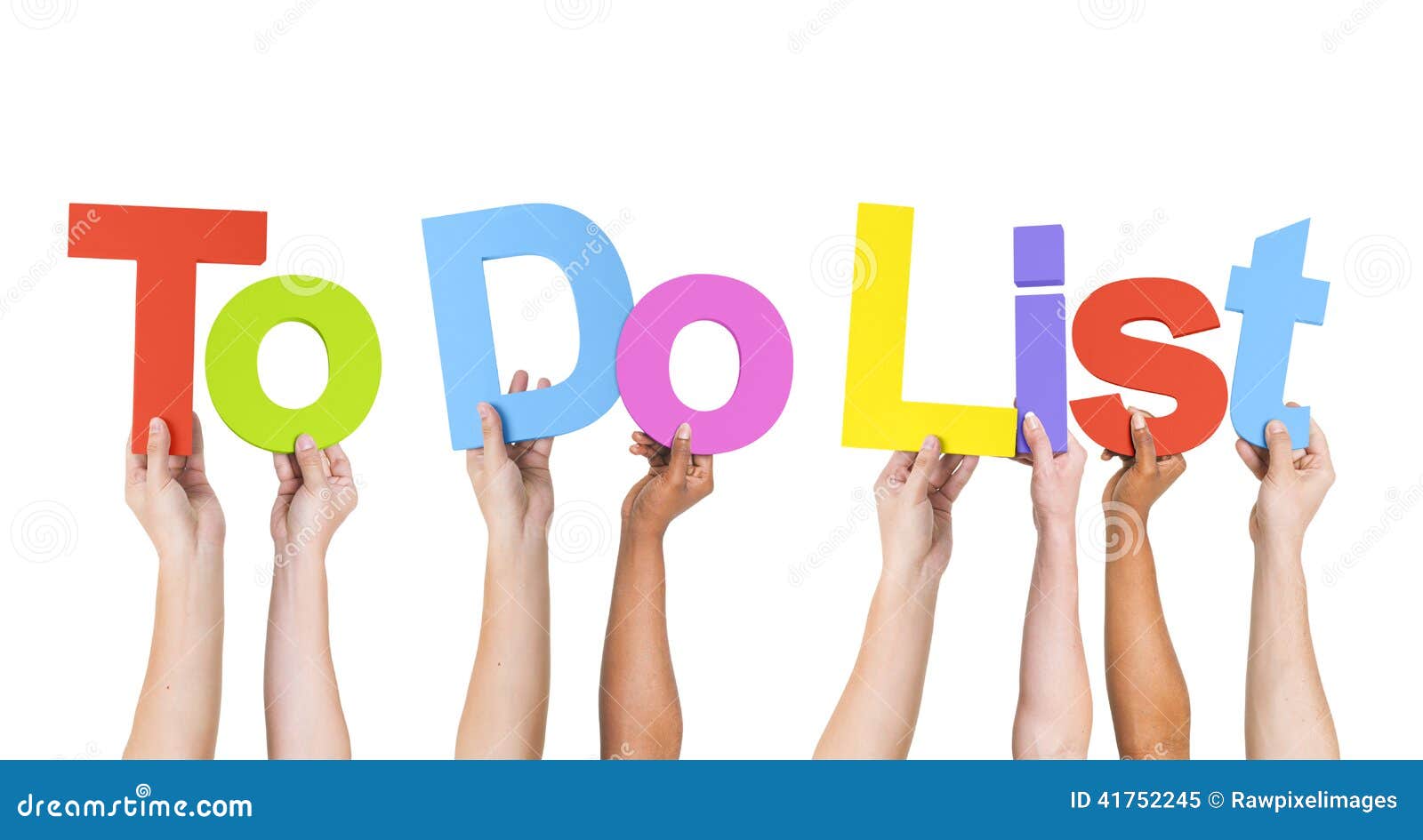 Diverse Hands Holding To Do List Stock Image - Image of list, raised ...