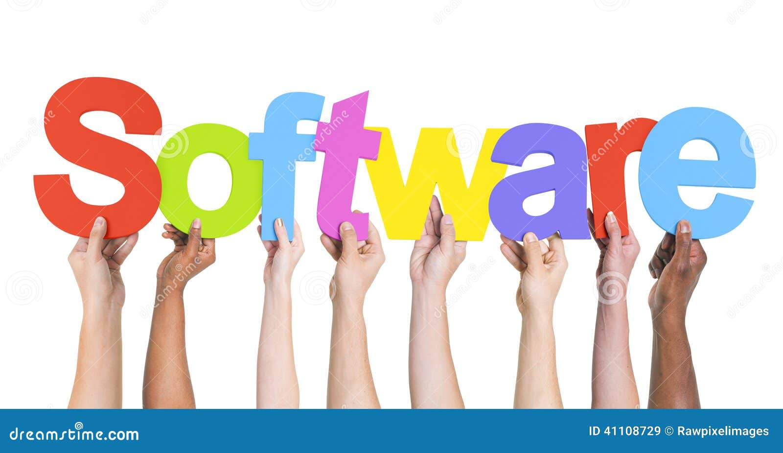 Diverse Hands Holding the Word Software Stock Image - Image of holding ...