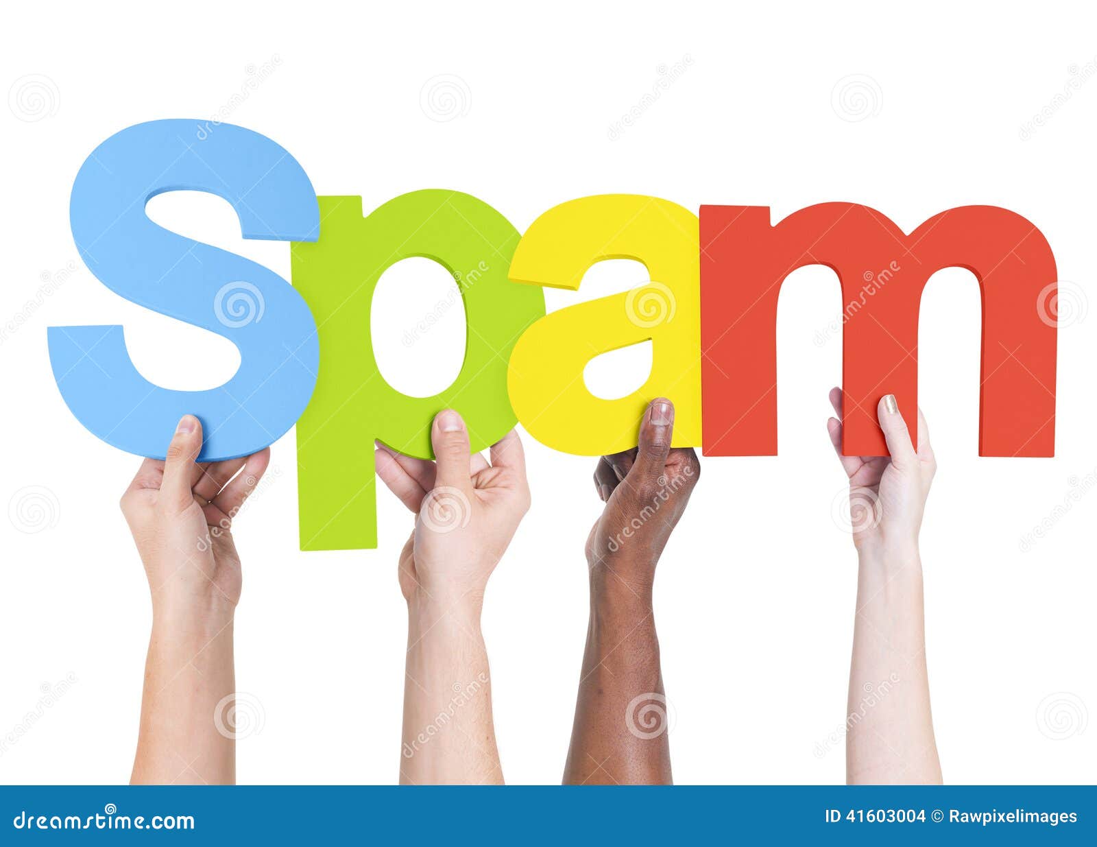 Diverse Hands Holding the Word Spam Stock Photo - Image of marketing ...