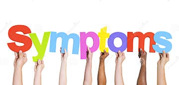 Diverse Hands Holding the Word Symptoms Stock Image - Image of hand ...