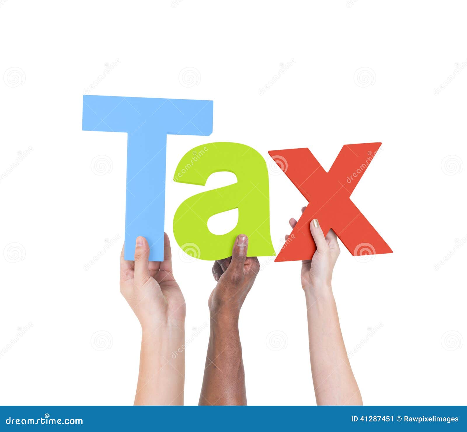 Diverse Hands Holding the Word Tax Stock Image - Image of legal ...