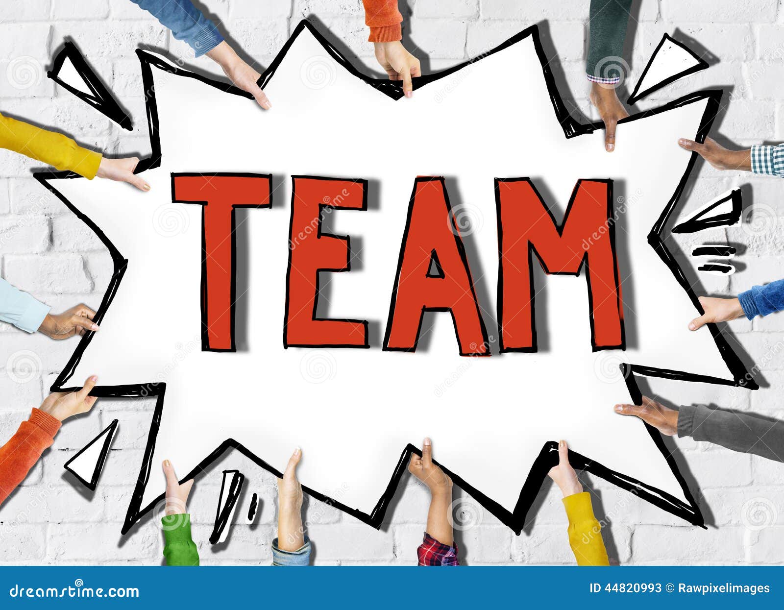 Diverse Hands Holding the Word Team Stock Illustration - Illustration ...