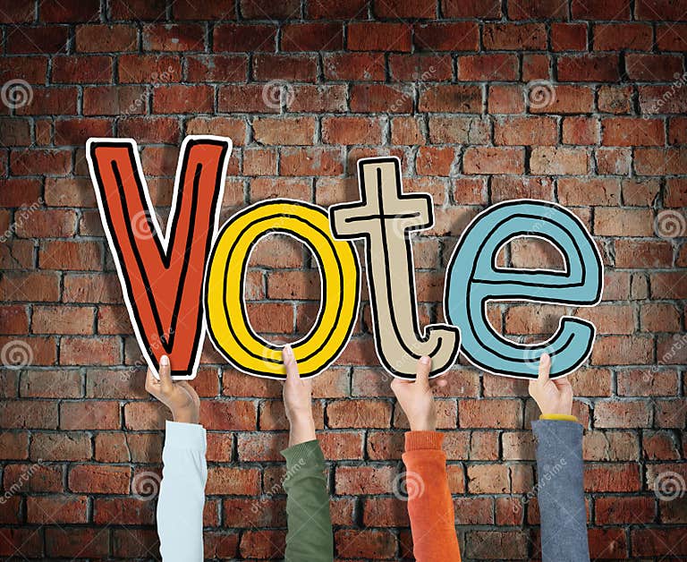 Diverse Hands Holding the Word Vote Stock Image - Image of majority ...