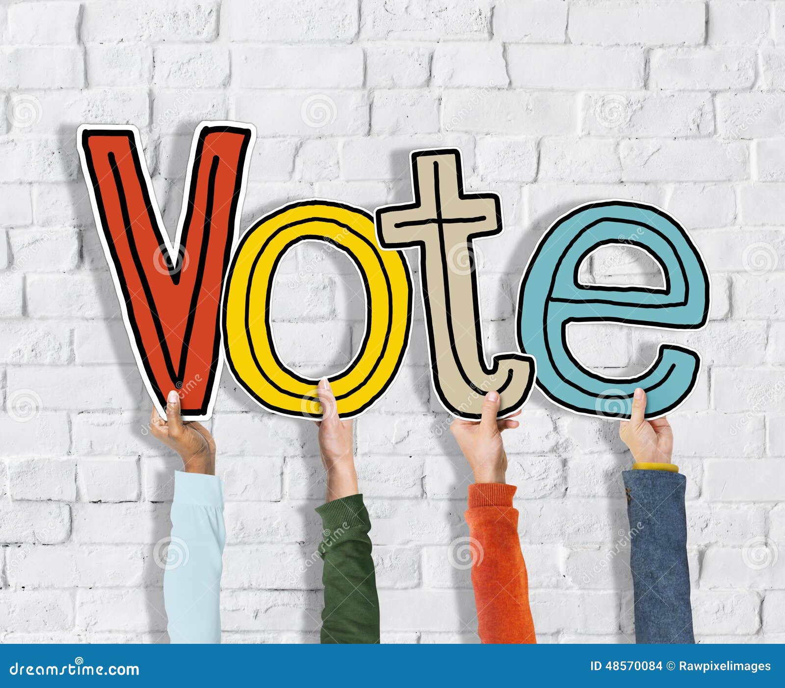 Diverse Hands Holding the Word Vote Concept Stock Photo - Image of ...