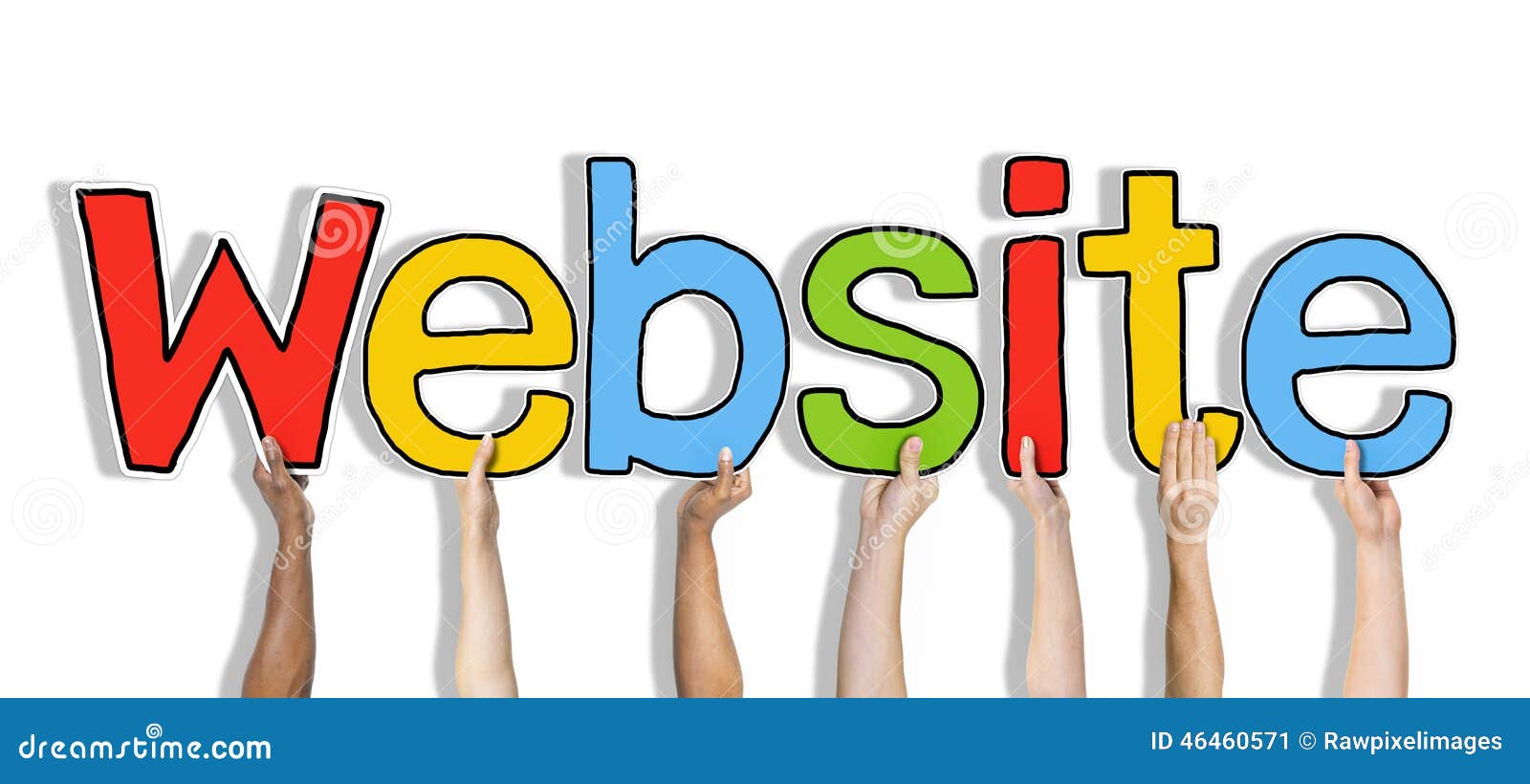 Diverse Hands Holding the Word Website Stock Image - Image of ...