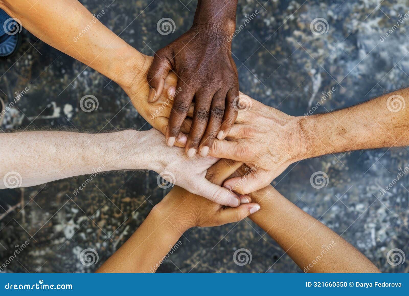 Diverse Hands Joined Together in Unity and Teamwork Stock Photo - Image ...