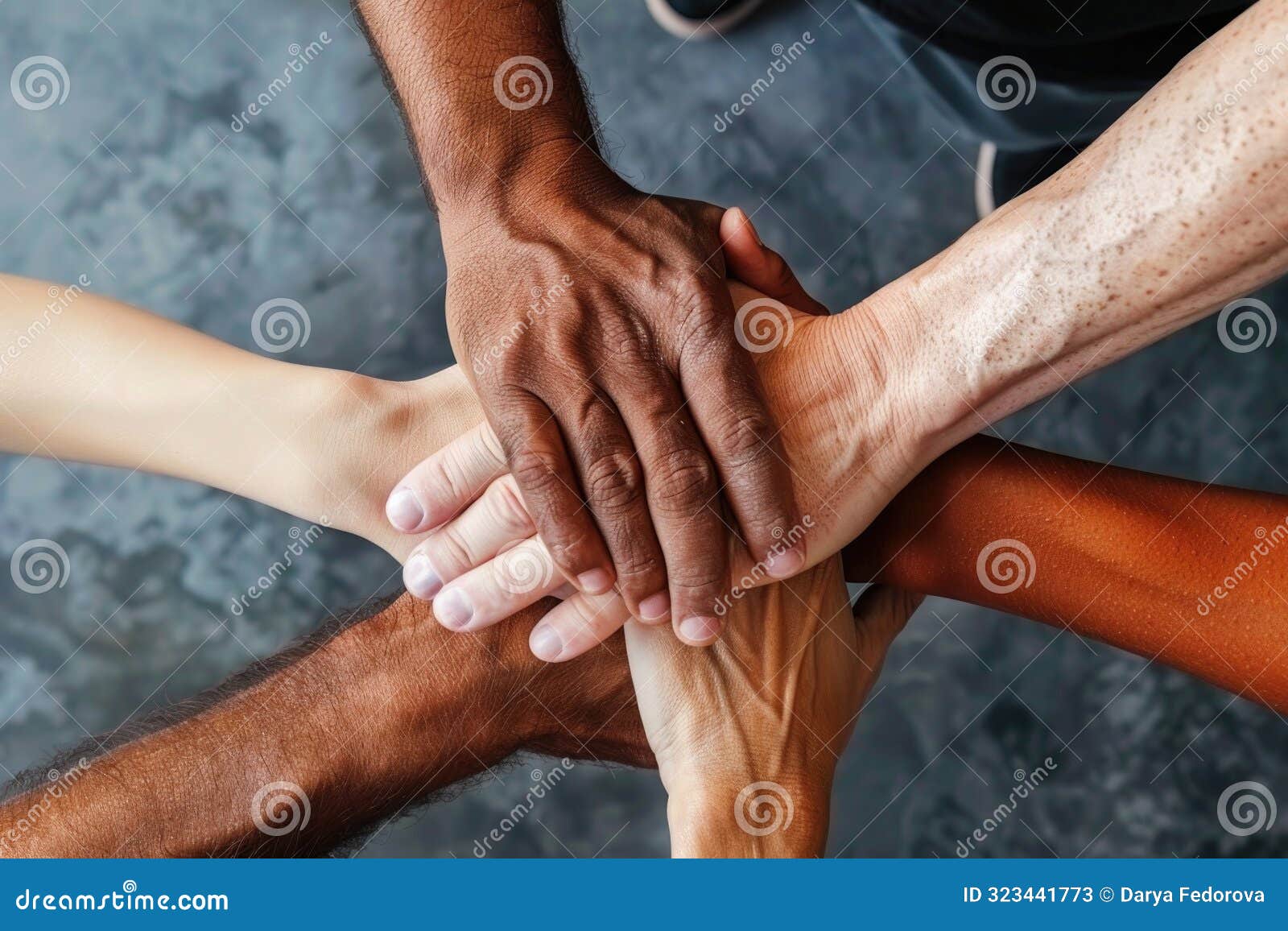 Diverse Hands Joined Together in Unity and Teamwork Stock Image - Image ...