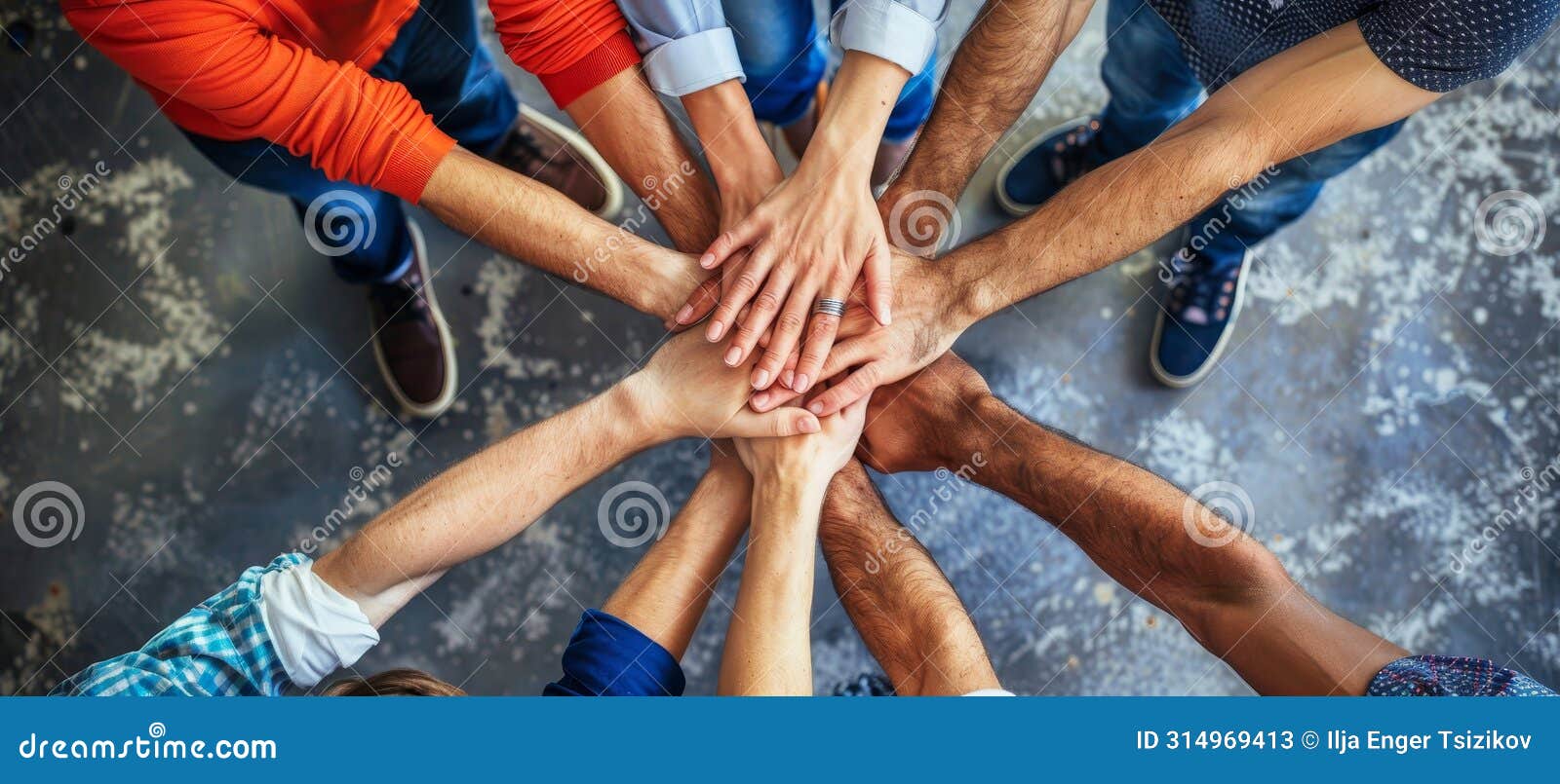 Diverse Hands Joining in Teamwork, Empathy, Partnership, and Social ...