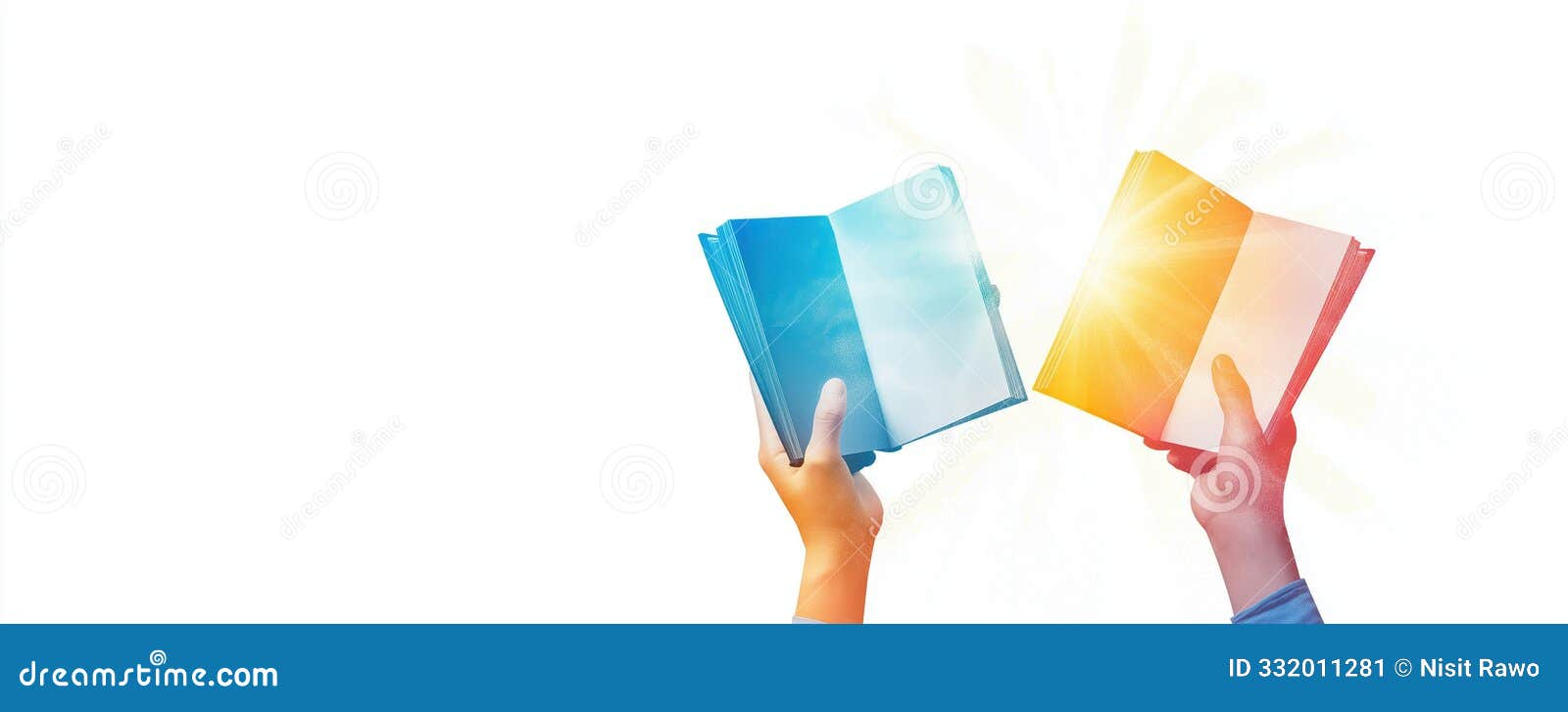 Diverse Hands Raising a Book with Unity Knowledge Stock Image - Image ...