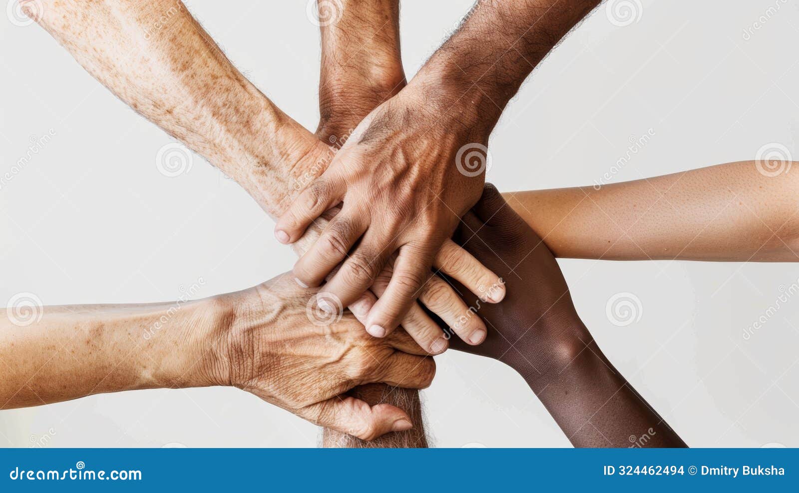 Diverse Hands Reach Out, Interlocked In A Powerful Display Of Unity And ...