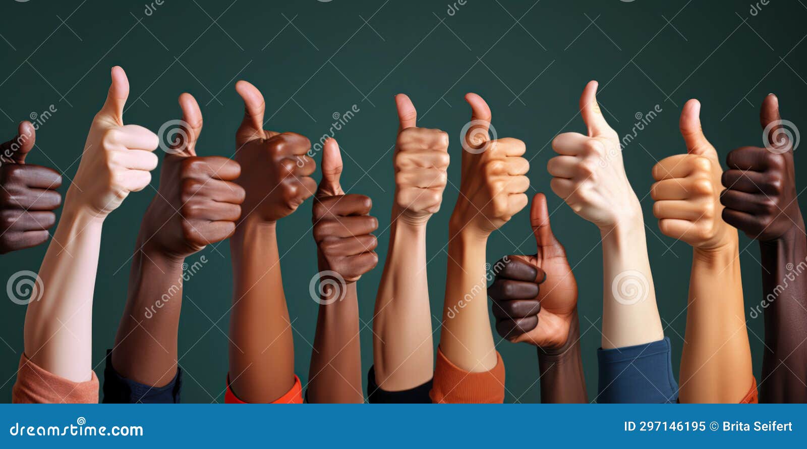 Diverse Hands with Thumbs Up, a Universal Gesture of Approval, Same ...