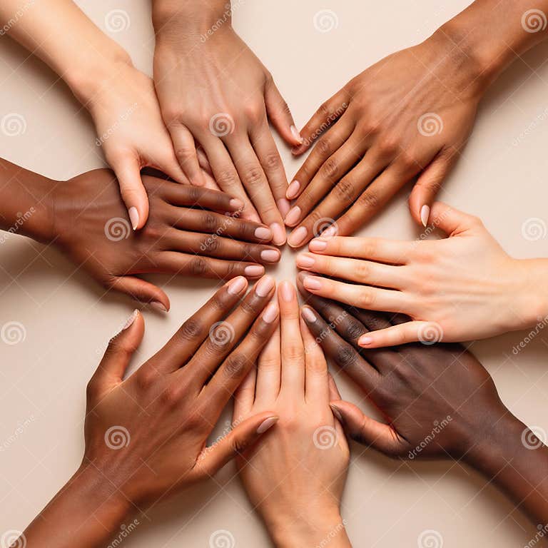 Diverse Hands Together – Unity, Inclusion, and Teamwork Concept Stock ...