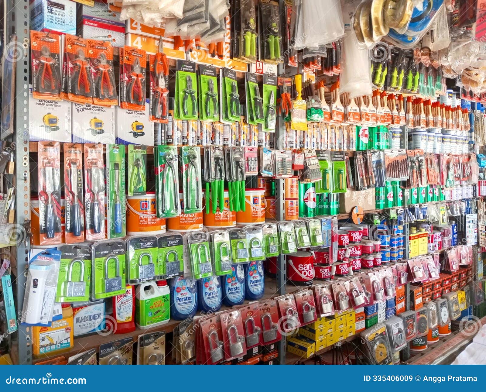 Diverse Hardware Tools Display at Store Editorial Stock Image - Image ...