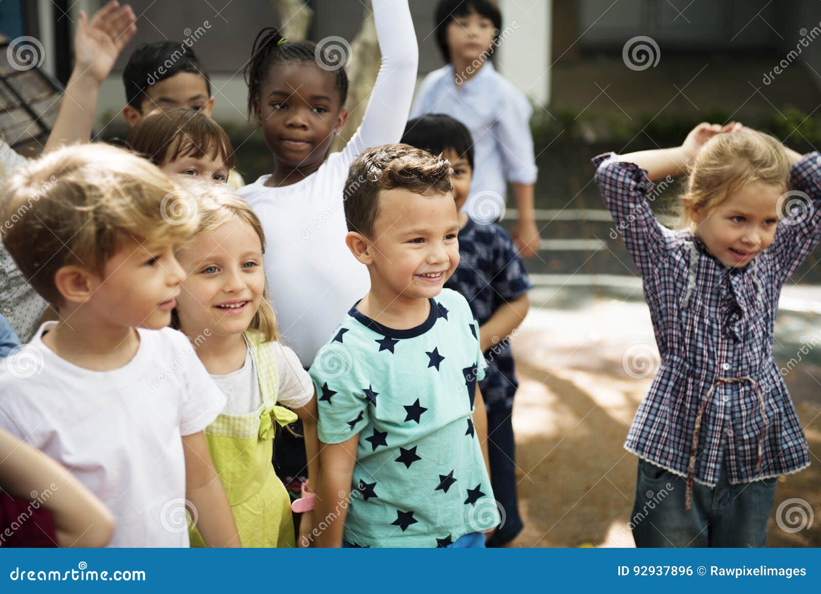 Two Kids Standing On Sea Shore, Holding Hands Stock Photography ...