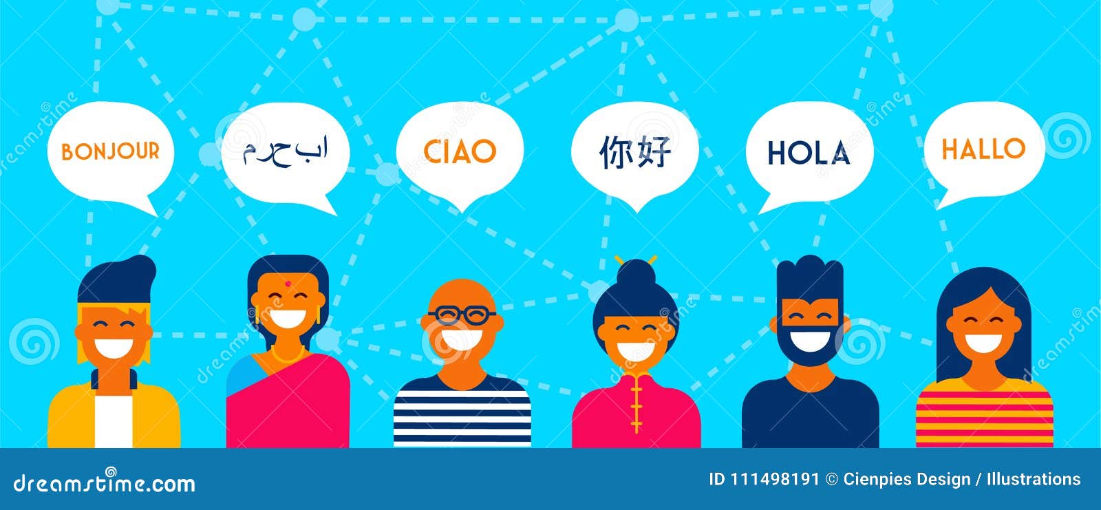 Diverse Language Conversation Banner Concept Stock Vector ...