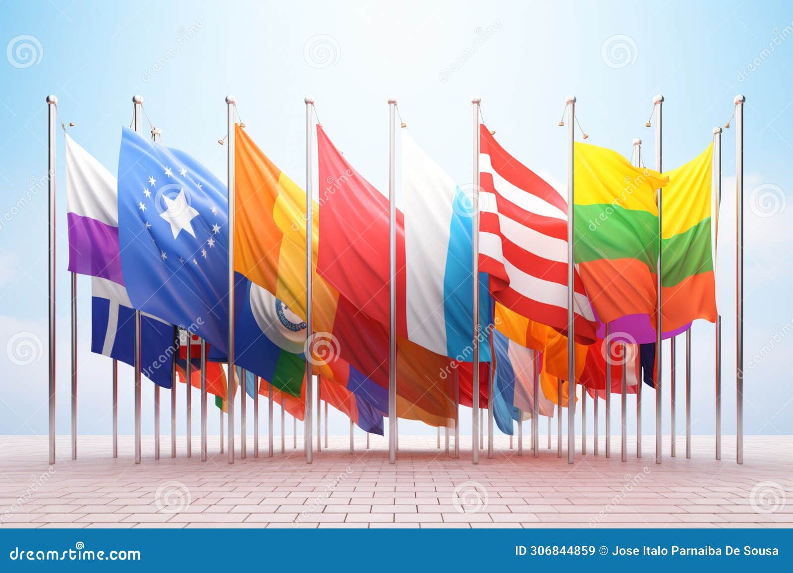 Diverse LGBTQ Flags Arranged in a Captivating. Generative Ai Stock ...