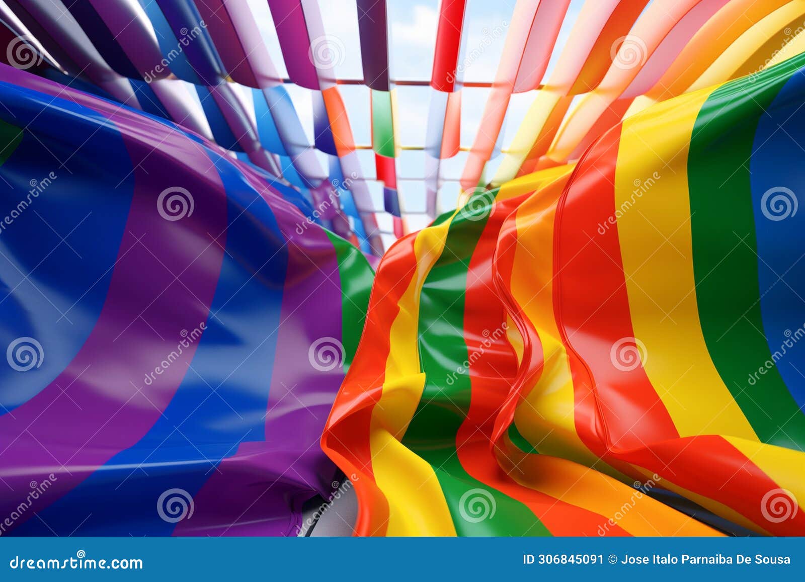 Diverse LGBTQ Flags Arranged in a Captivating. Generative Ai Stock ...