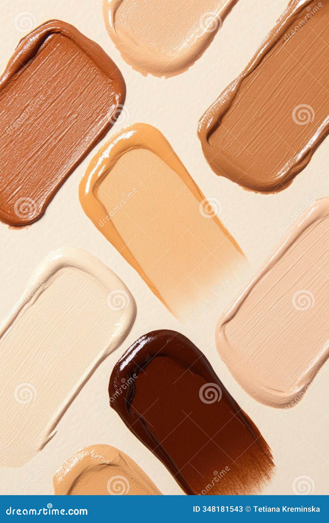 Diverse Makeup Base Textures in Various Skin Tones Stock Image - Image ...