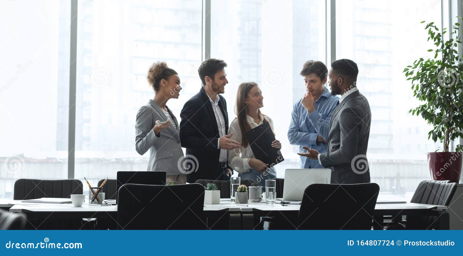 Diverse Management Team Talking in Conference Room Stock Photo - Image ...